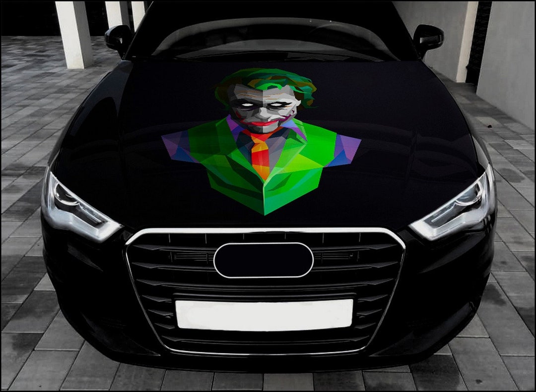 Joker Car Hood Wrap Full Color Vinyl Decal Villain Sticker #2 - Etsy