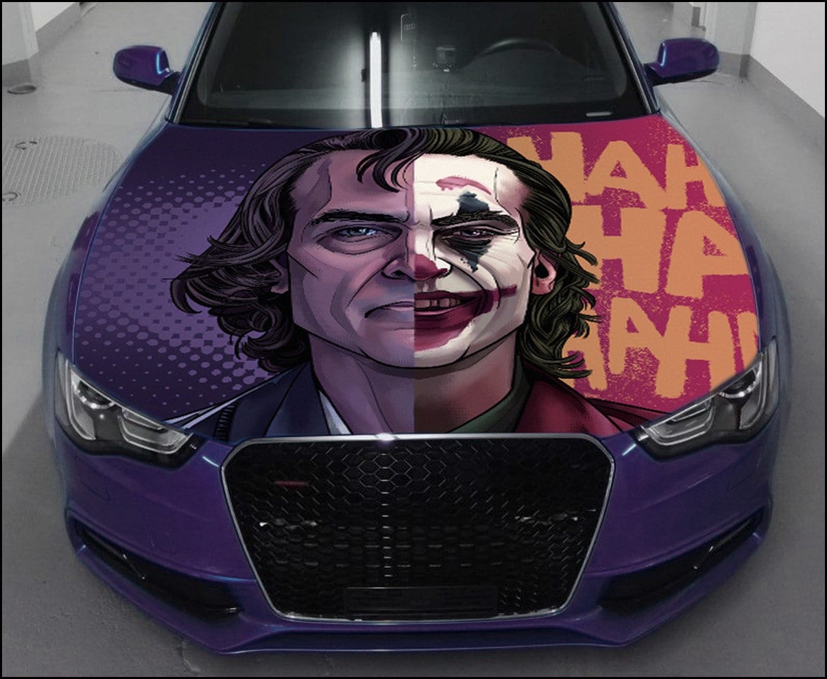 Joker Car Hood Wrap Full Color Vinyl Decal Villain Sticker 3 - Etsy
