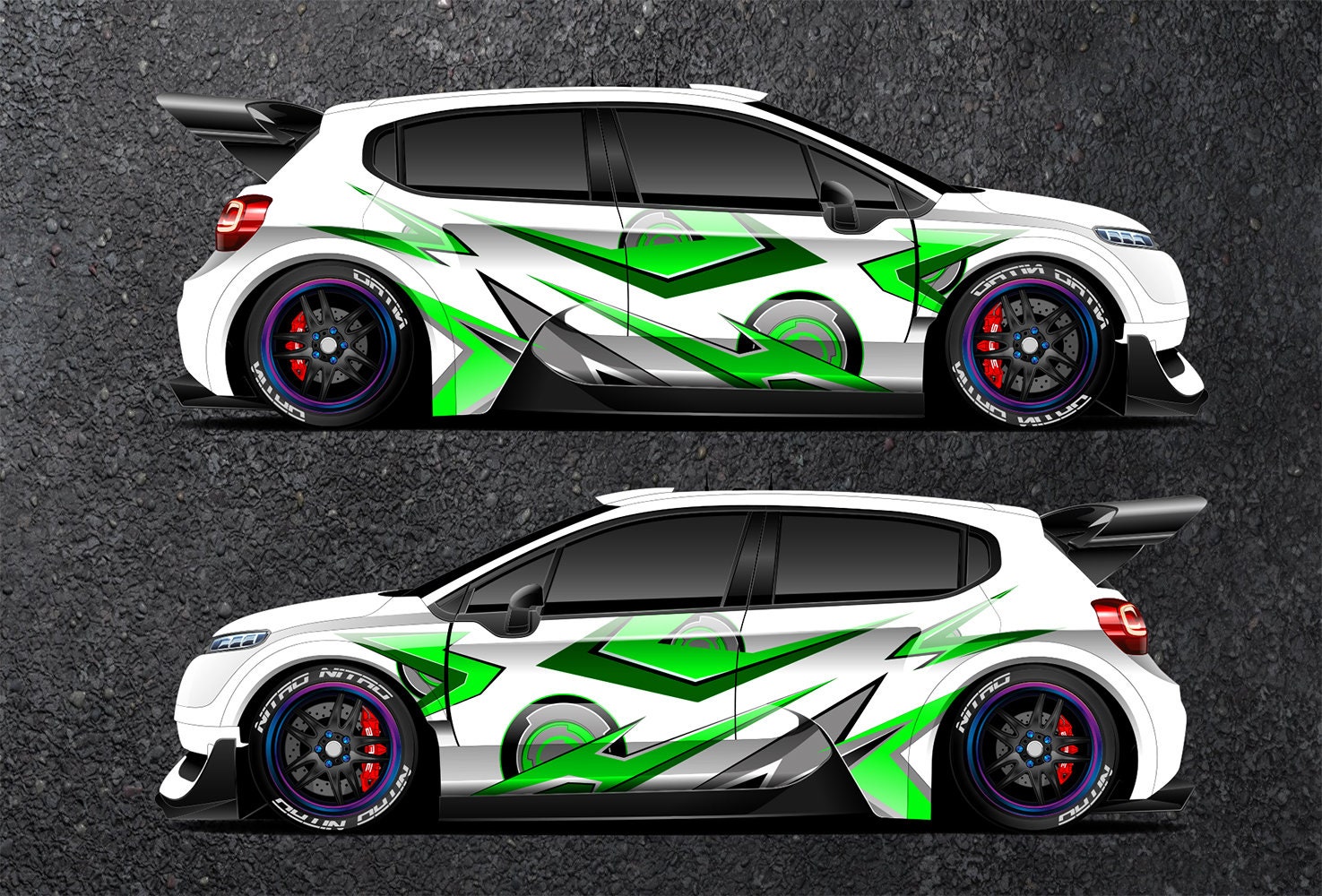 Abstract Arrows Car Side Wrap Full Color Graphics Vinyl Livery Decal ...