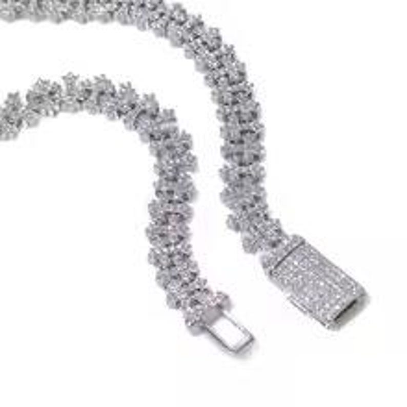 Chrome Hearts Style Iced Out Cross Link Chain – Silver Hip Hop Cuban ...