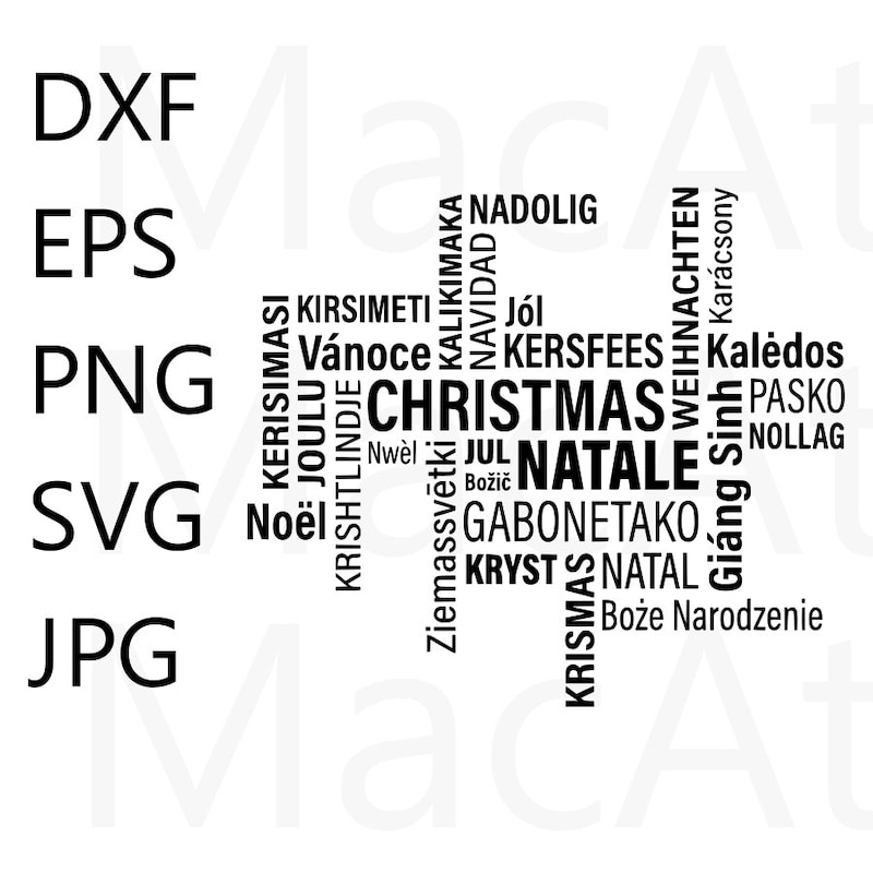Merry Christmas Different Languages - Etsy