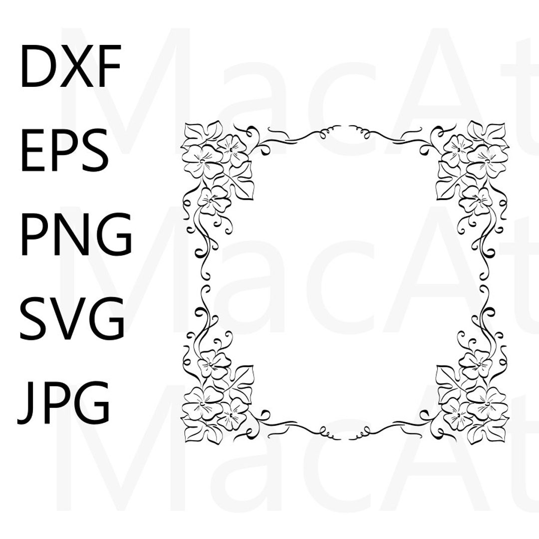 Floral Card Border Greeting Cards Valentines Anniversary Wedding I Love ...