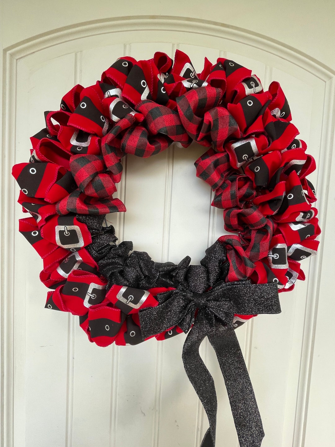 Santa Claus Ribbon Wreath - Etsy