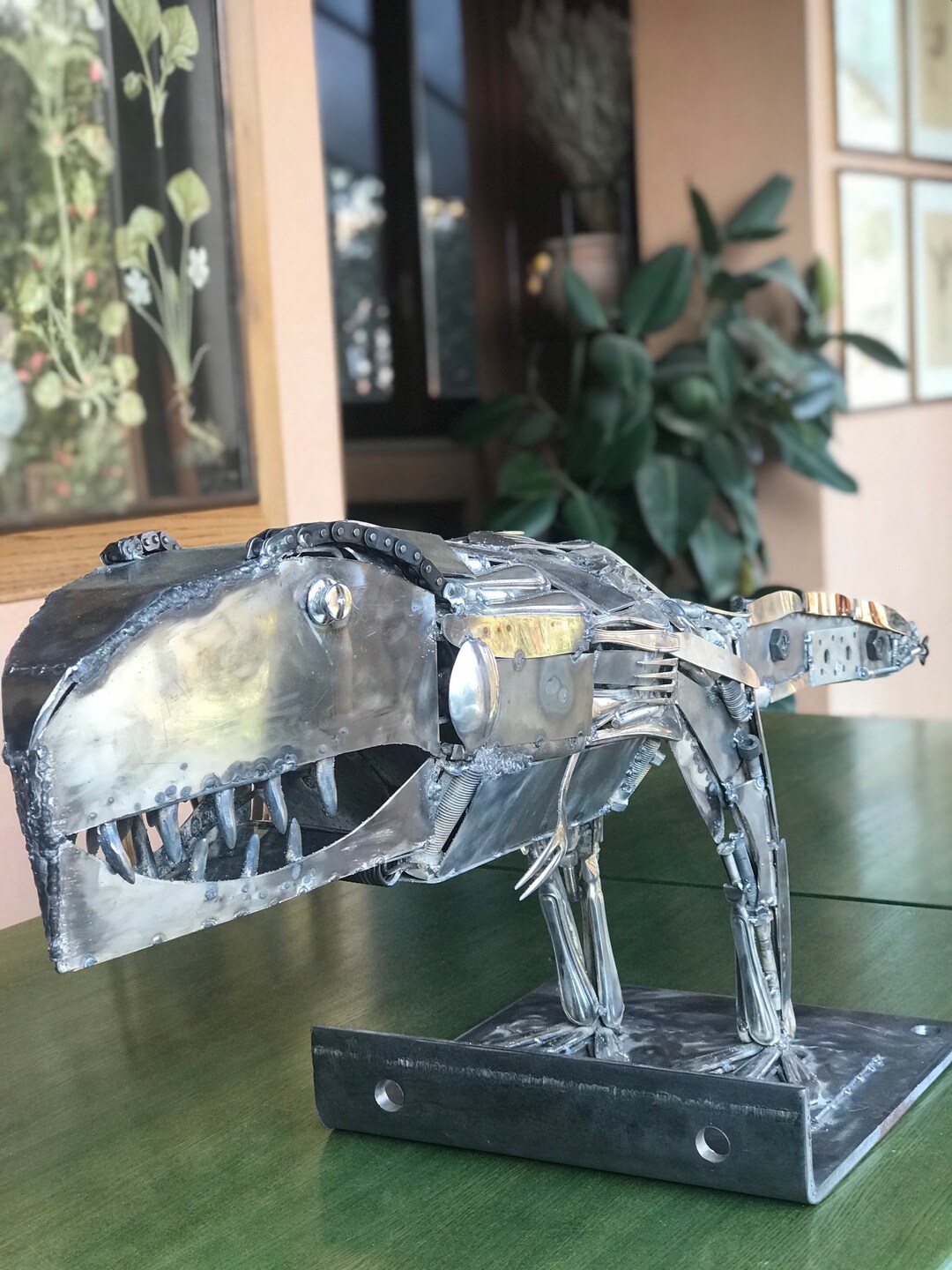 T-REX Dinosaur Metal Sculpture - Etsy