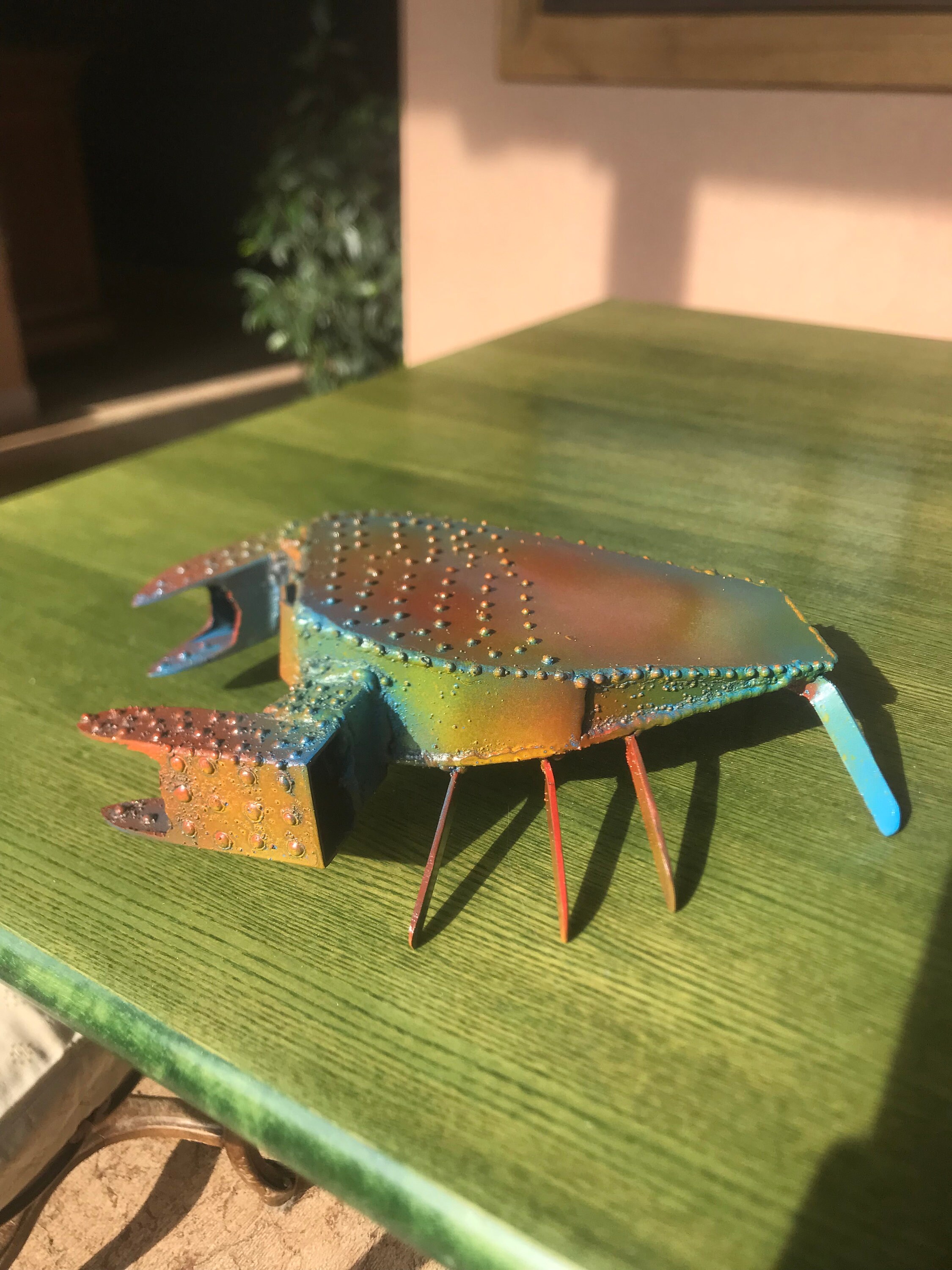 Colorful Tropical Crab Welding Metal Art Made With Recycled - Etsy