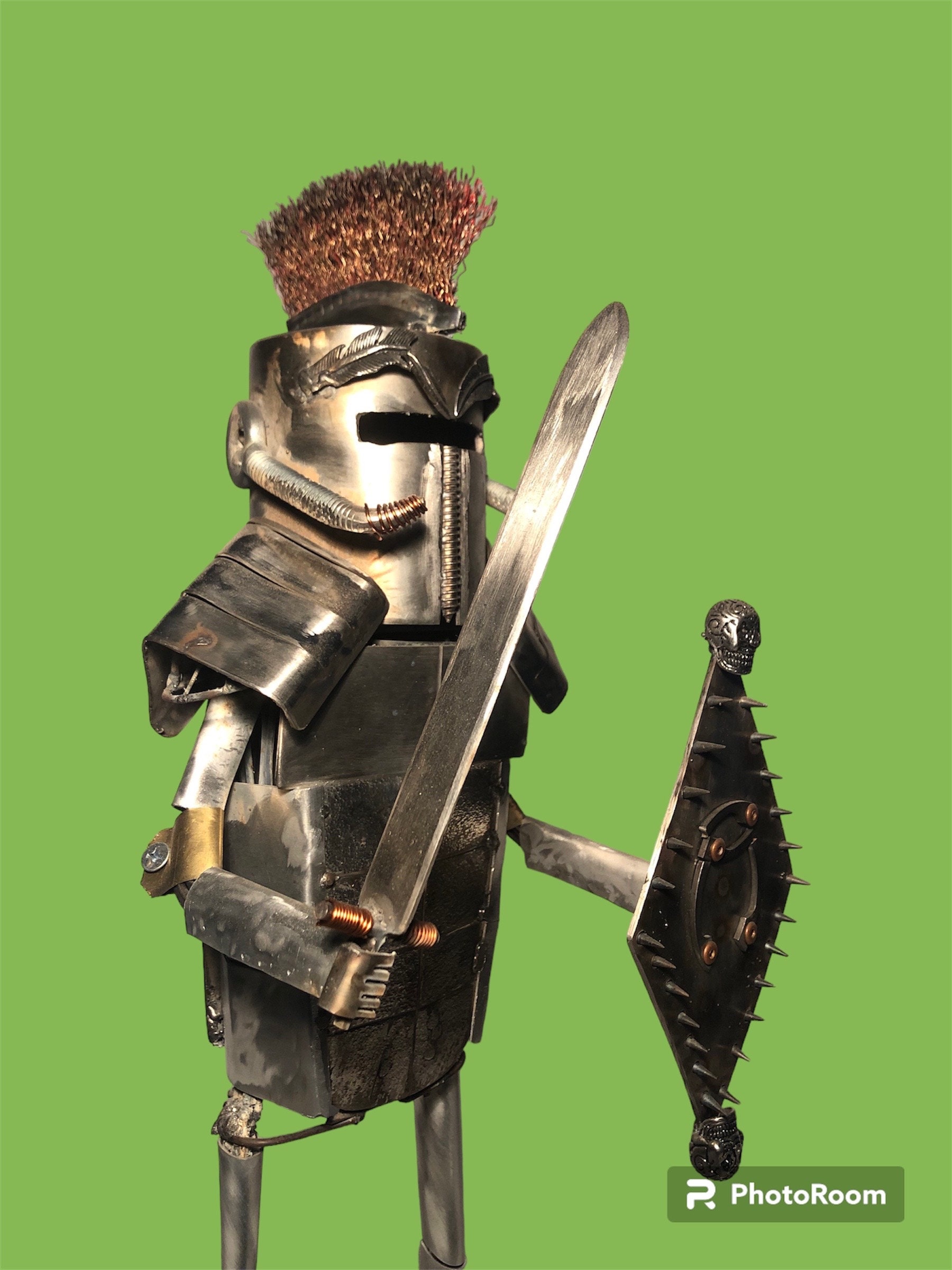 Handcrafted Medieval Steel Knight Warrior Sculpture With Sword and ...