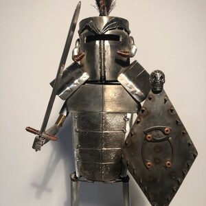 Handcrafted Medieval Steel Knight Warrior Sculpture With Sword - Etsy