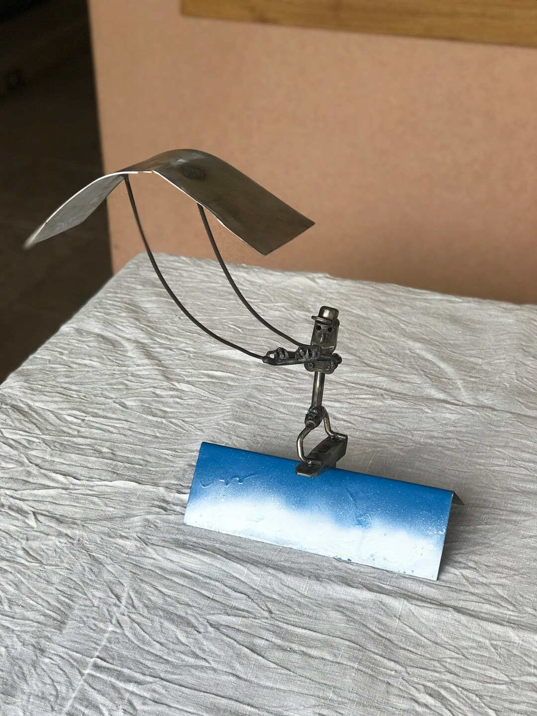 Kitesurf Wave Metal Sculpture, Handmade Surfing Decor, Ocean Art, Beach ...