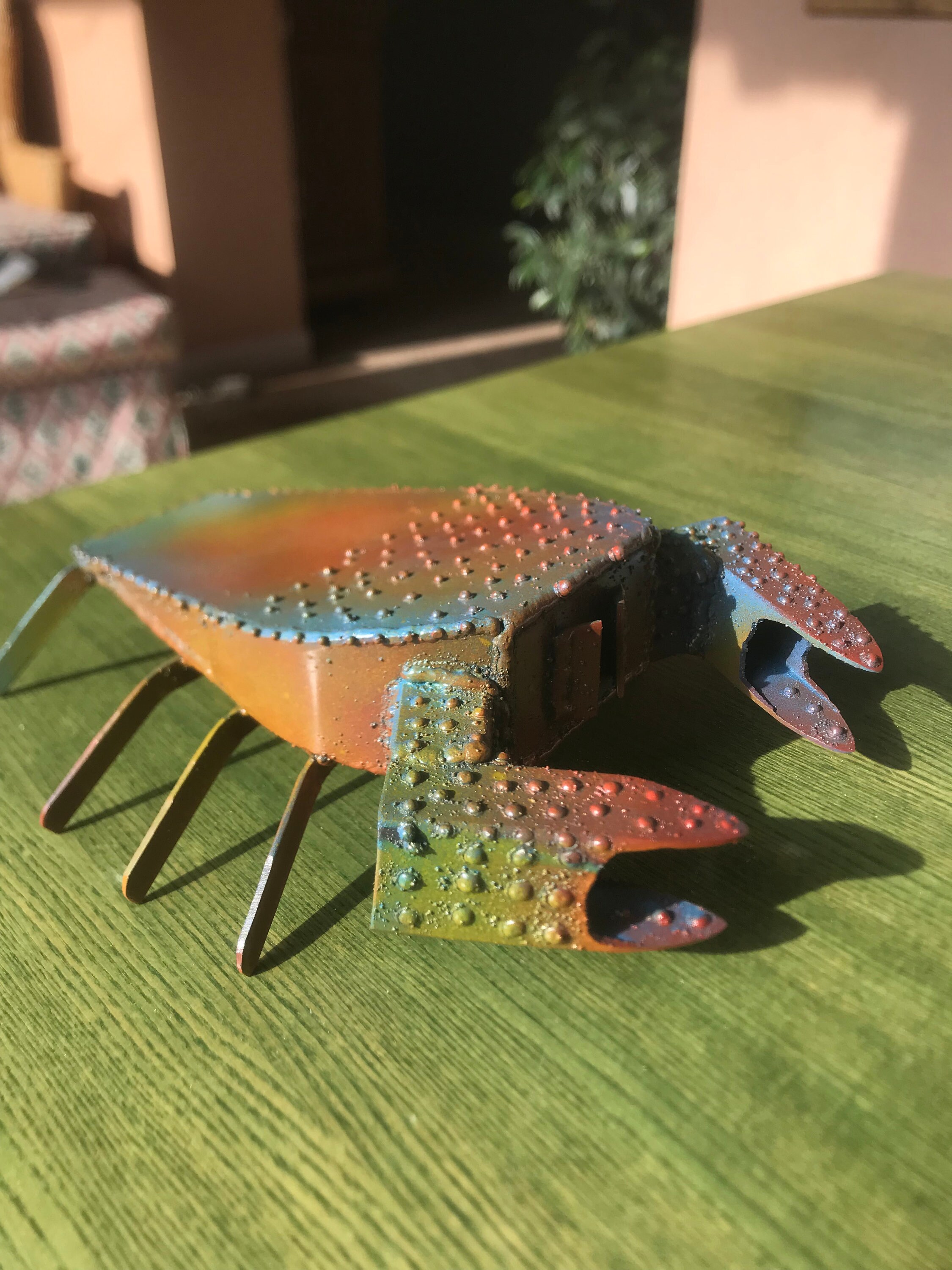 Colorful Tropical Crab Welding Metal Art Made With Recycled - Etsy