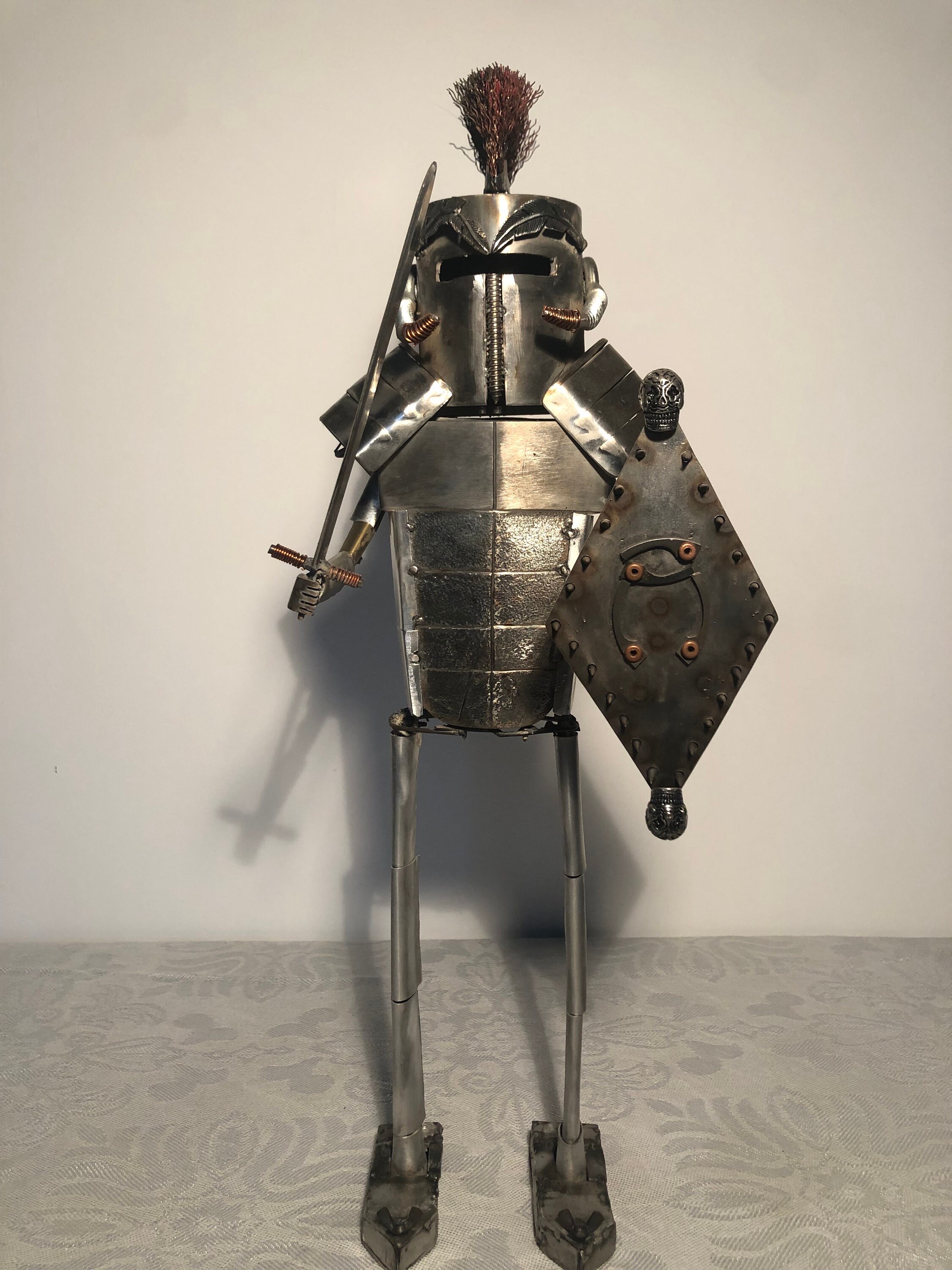 Handcrafted Medieval Steel Knight Warrior Sculpture With Sword - Etsy