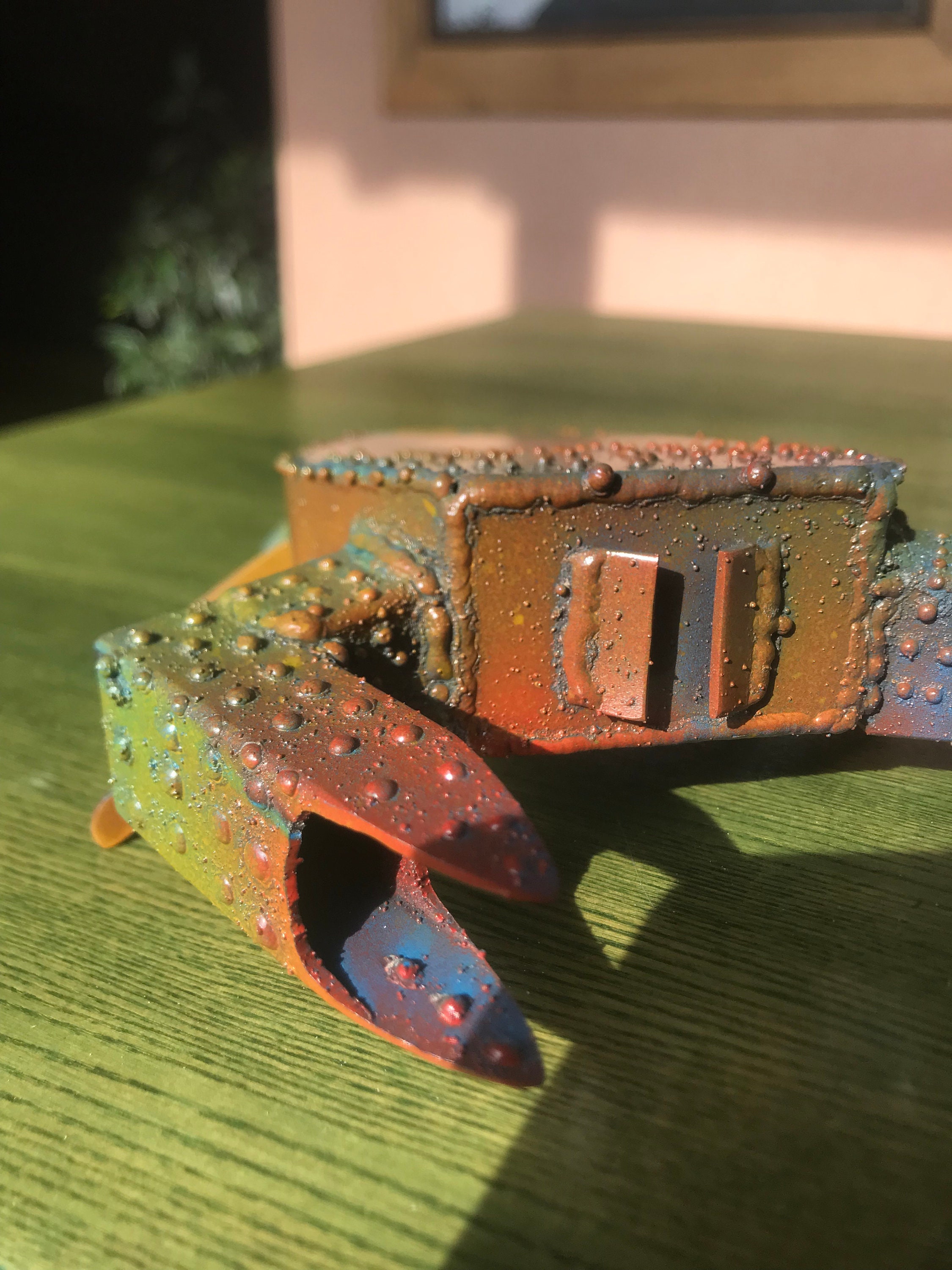 Colorful Tropical Crab Welding Metal Art Made With Recycled - Etsy