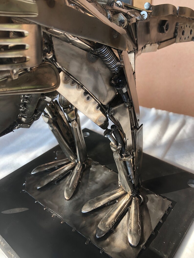 T-rex Dinosaur Metal Sculpture, Handcrafted Home Decor, Collectible ...