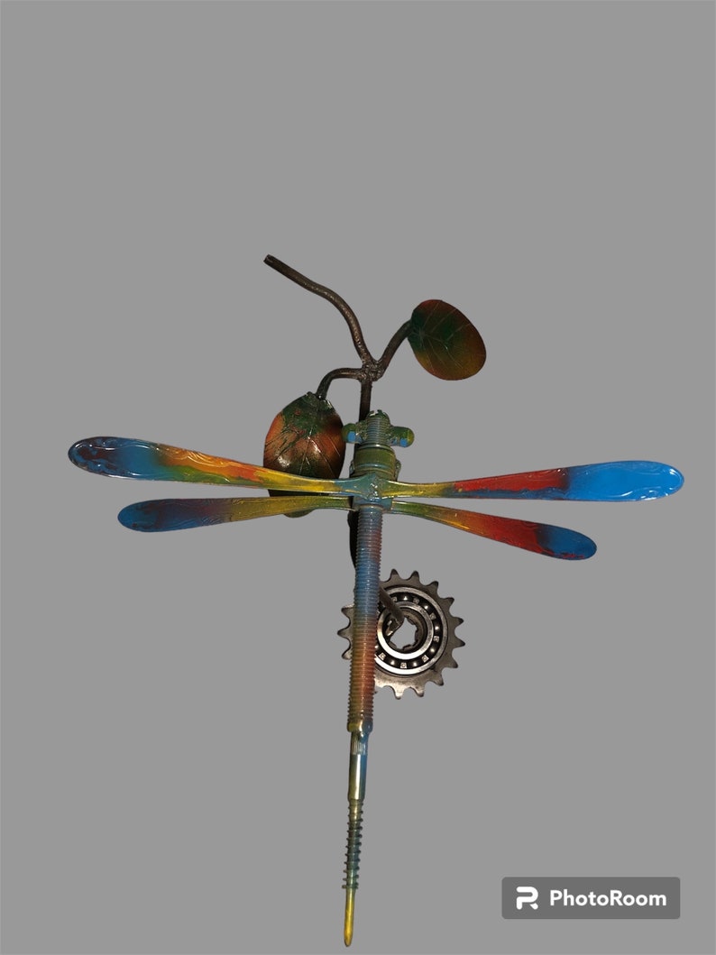 Handcrafted Dragonfly Sculpture, Metal Garden Art, Indoor or Outdoor ...
