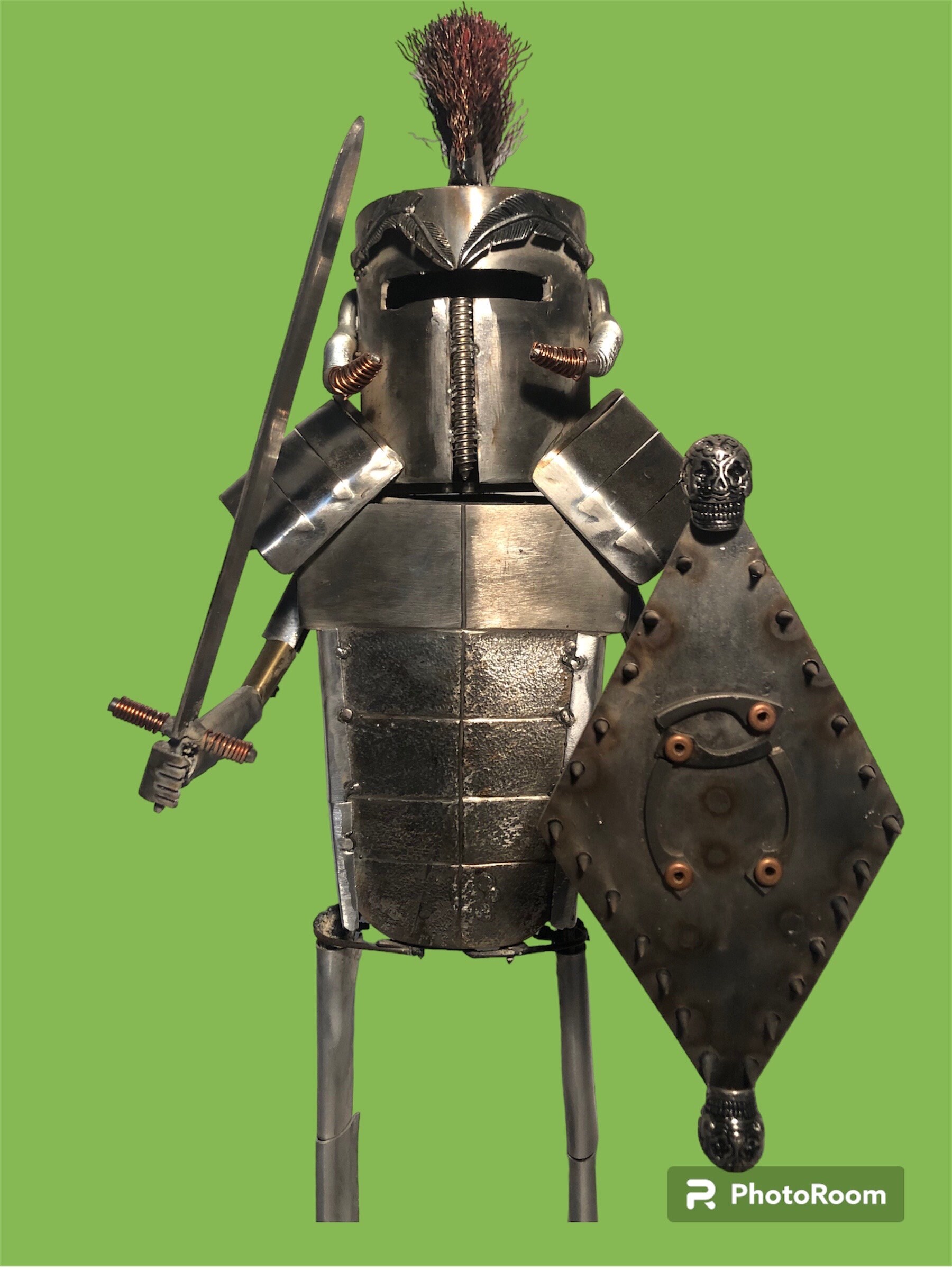 Handcrafted Medieval Steel Knight Warrior Sculpture With Sword and ...