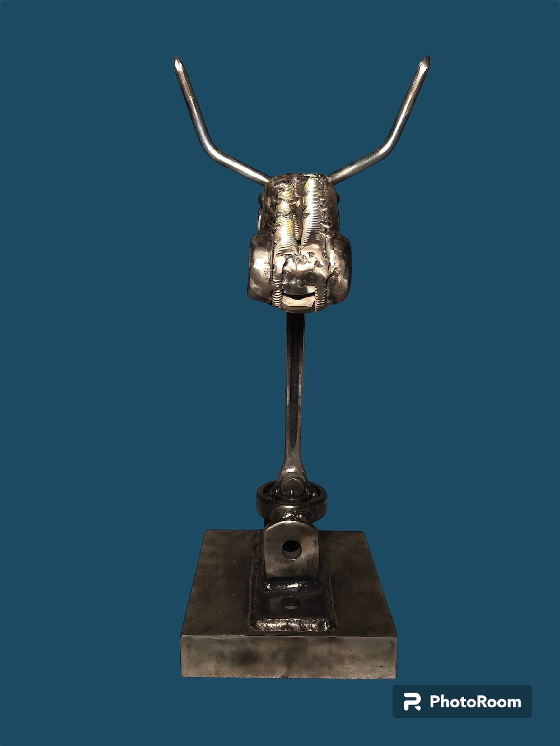 Handmade Bull Head Metal Art Sculpture, Rustic Decor, Farmhouse Bull ...