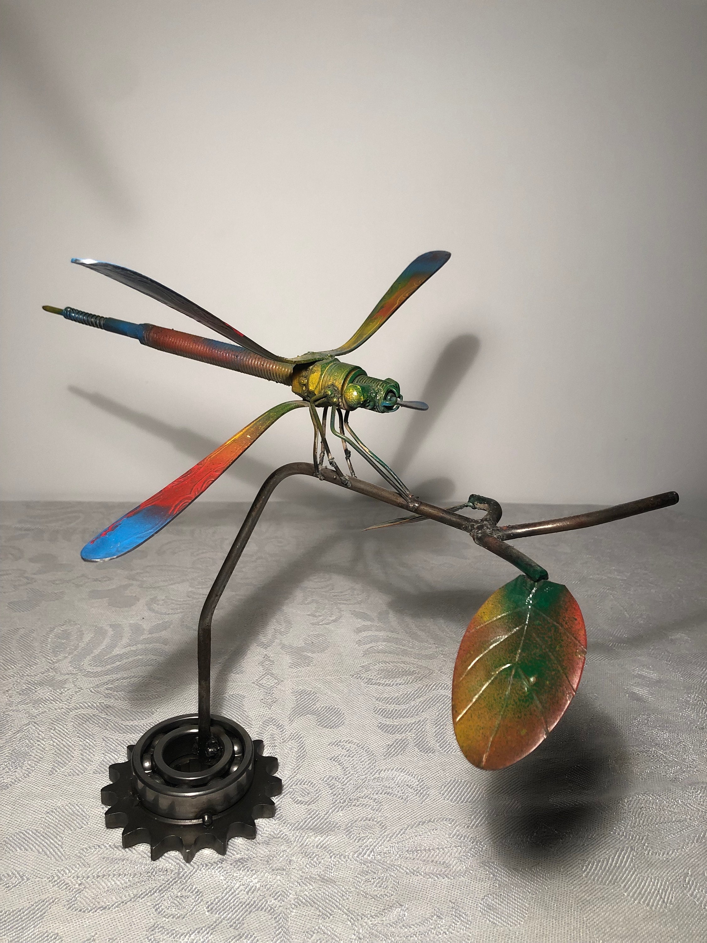 Handcrafted Dragonfly Sculpture Metal Garden Art Indoor or - Etsy