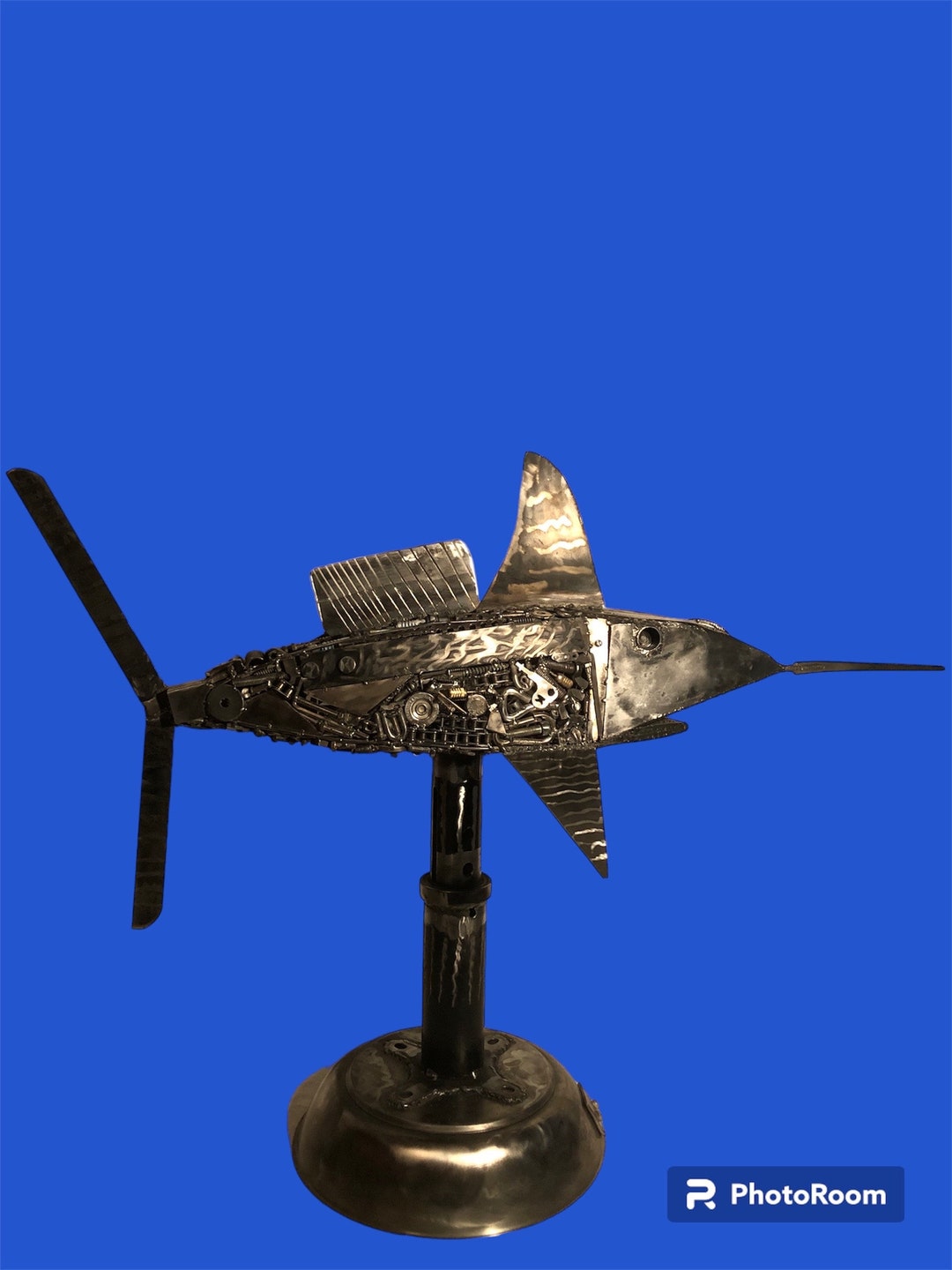 Exquisite Handcrafted Blue Marlin Metal Sculpture - Stunning Nautical ...
