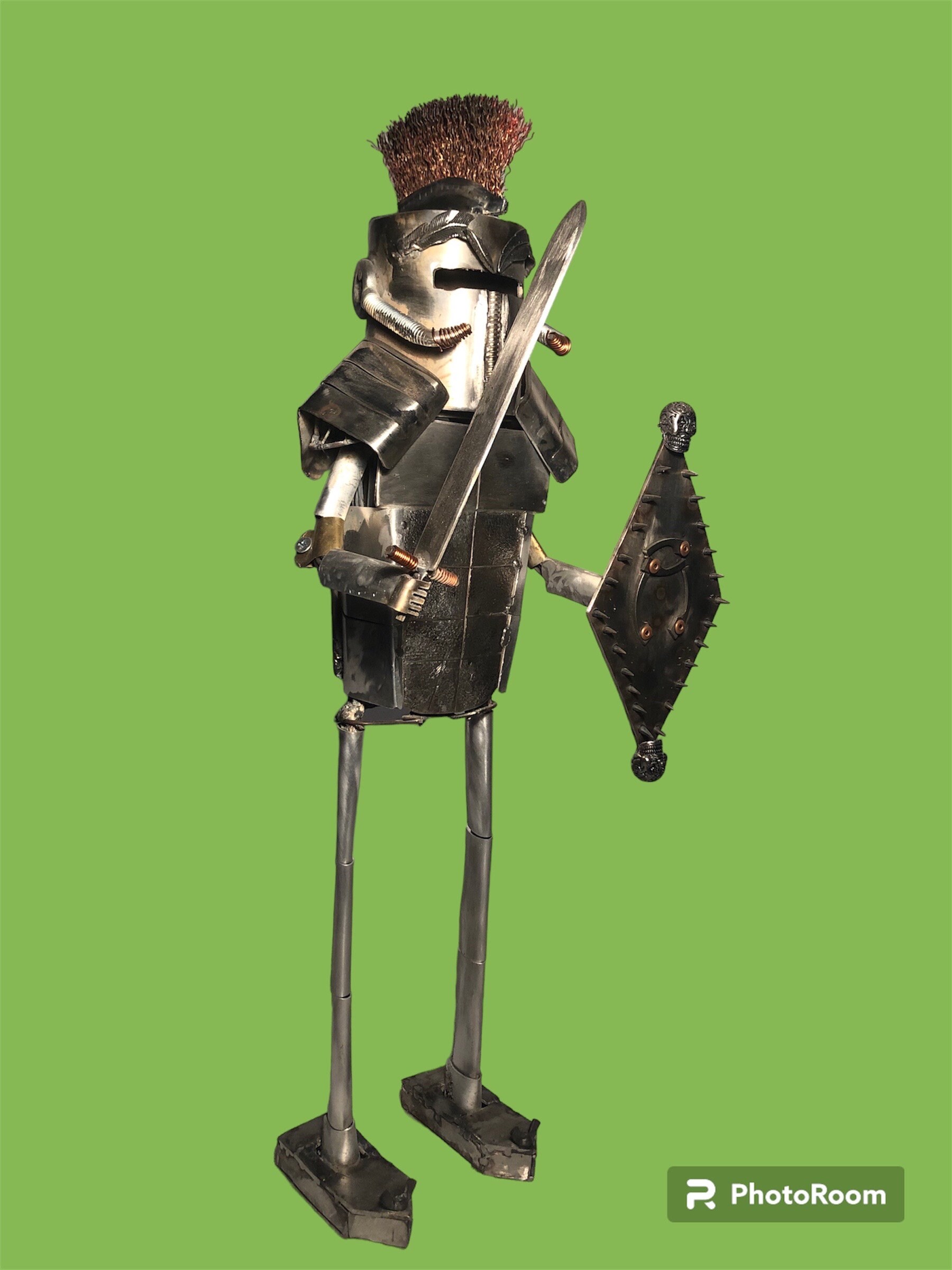 Handcrafted Medieval Steel Knight Warrior Sculpture With Sword and ...