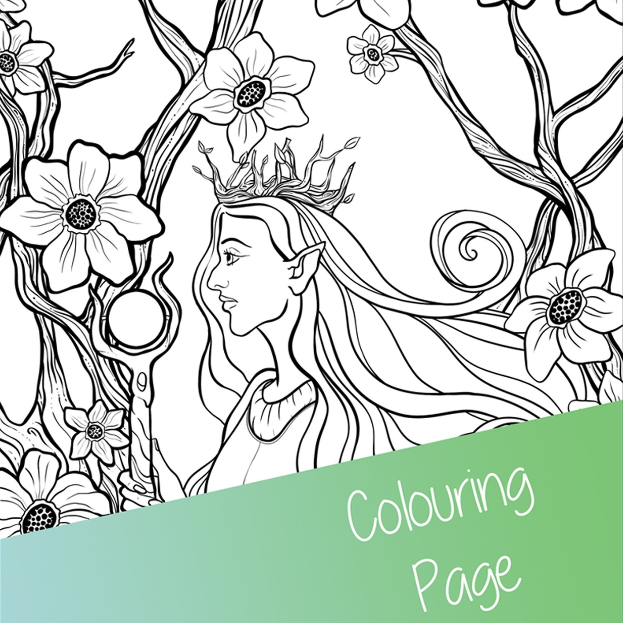Fantasy Mage Adult Colouring Page Instant Download - Etsy