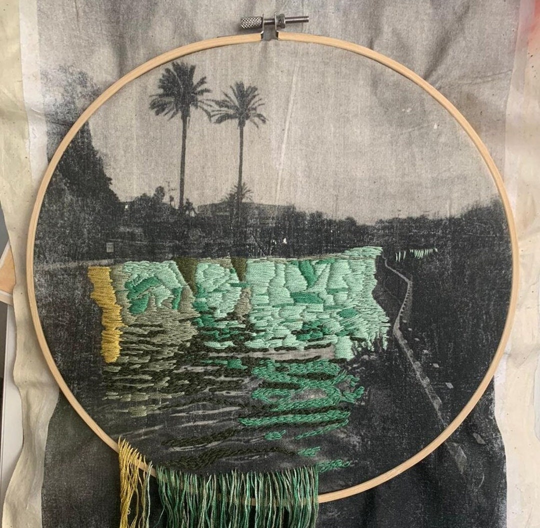 River Embroidery Hoop, Nature Wall Art, Landscape Stitch, Finished ...