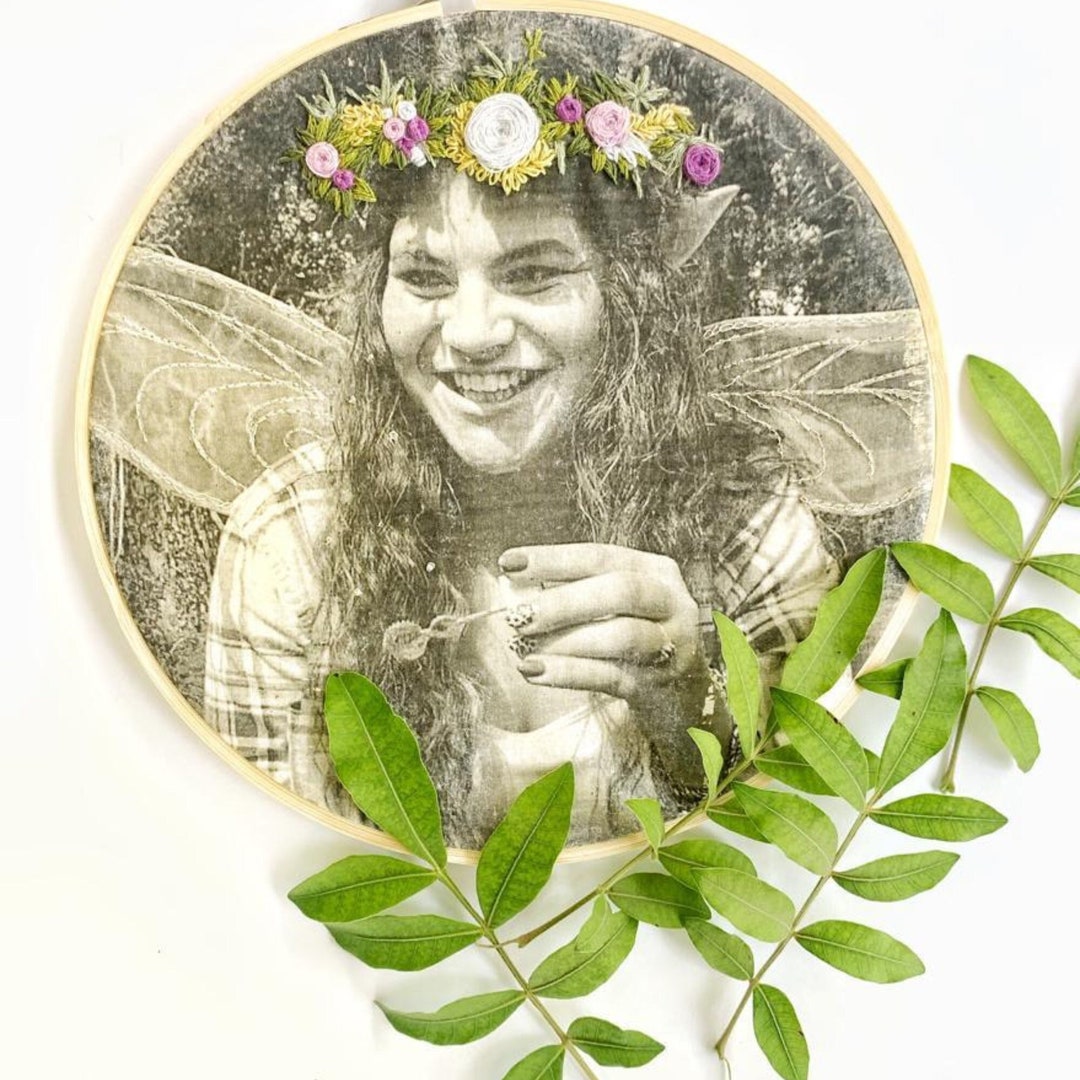 Personalized Embroidered Photo, Stitched Photo Printed on Tapestry ...