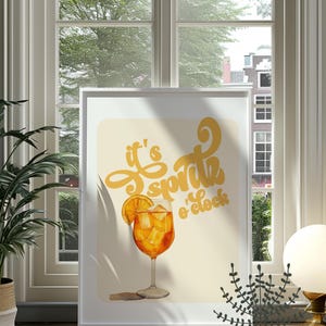 Aperol Spritz Print Cocktail Wall Art Digital Printable, Retro Kitchen ...
