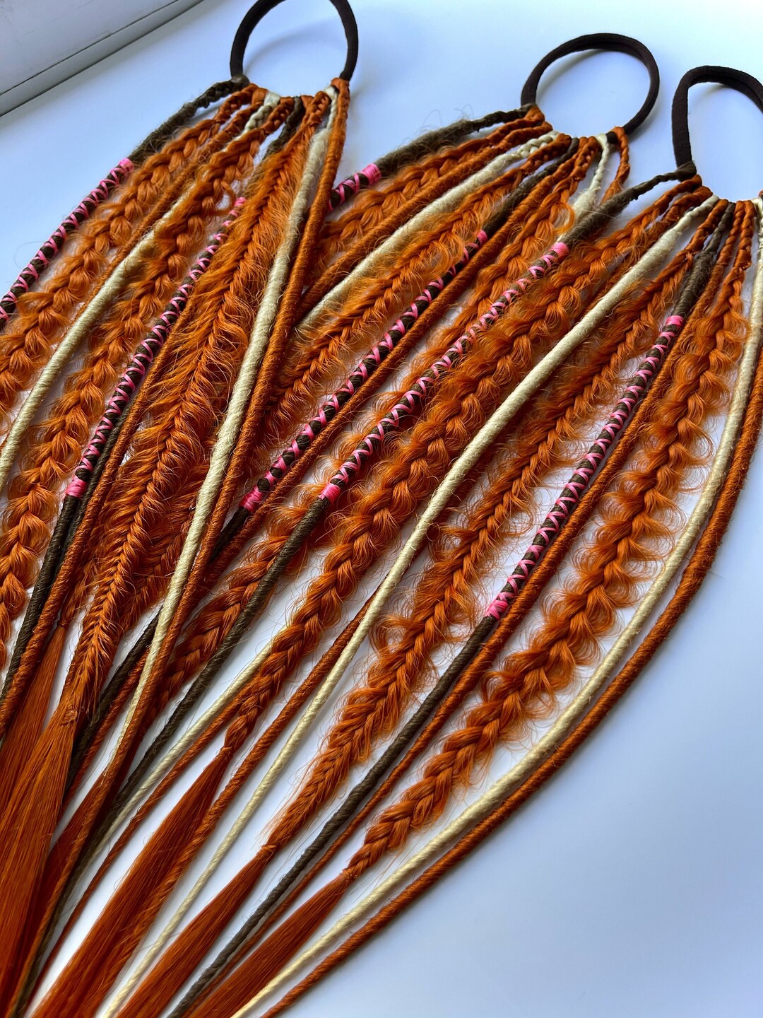 10 SE Dreadlock on an Elastic Band Brown Red Blonde Dreads - Etsy UK