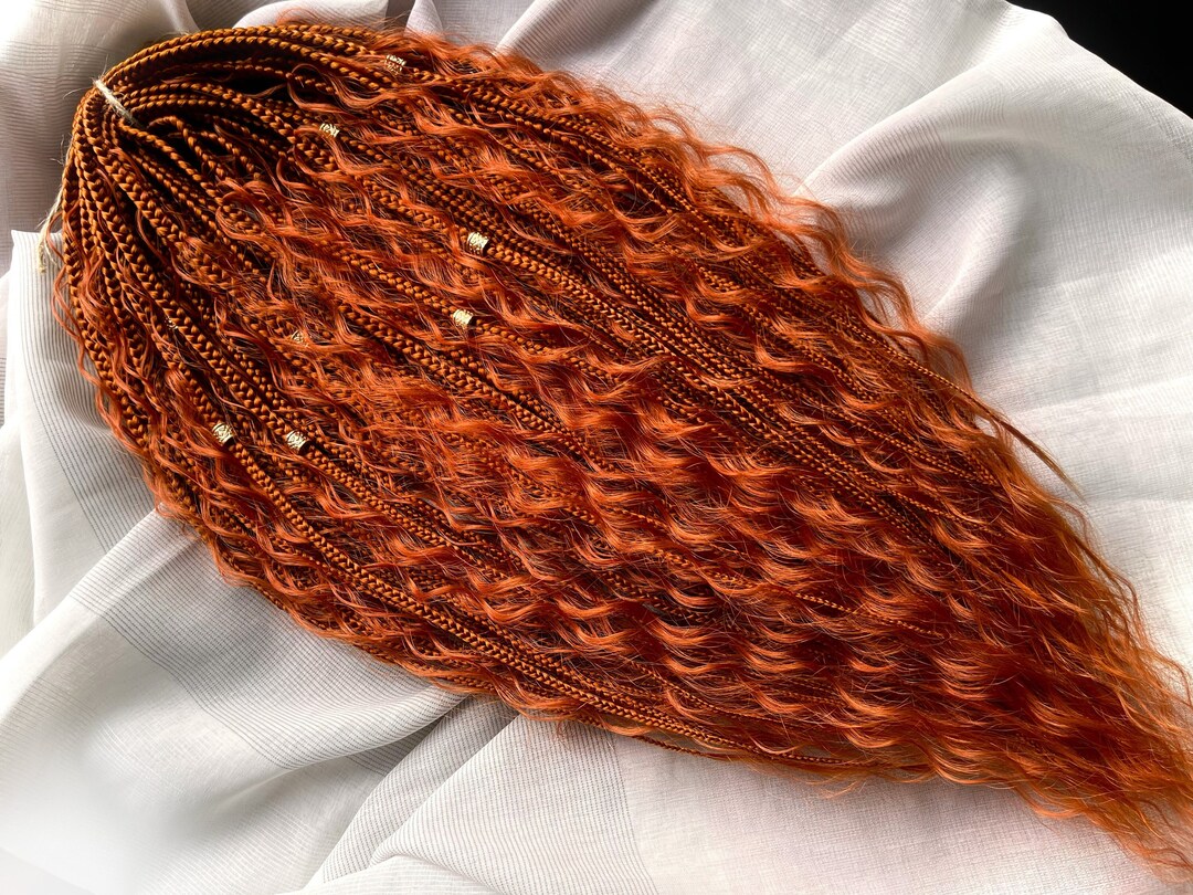 Red Bohemian Curly Curls With Braids DE Boho Ginger Braids - Etsy