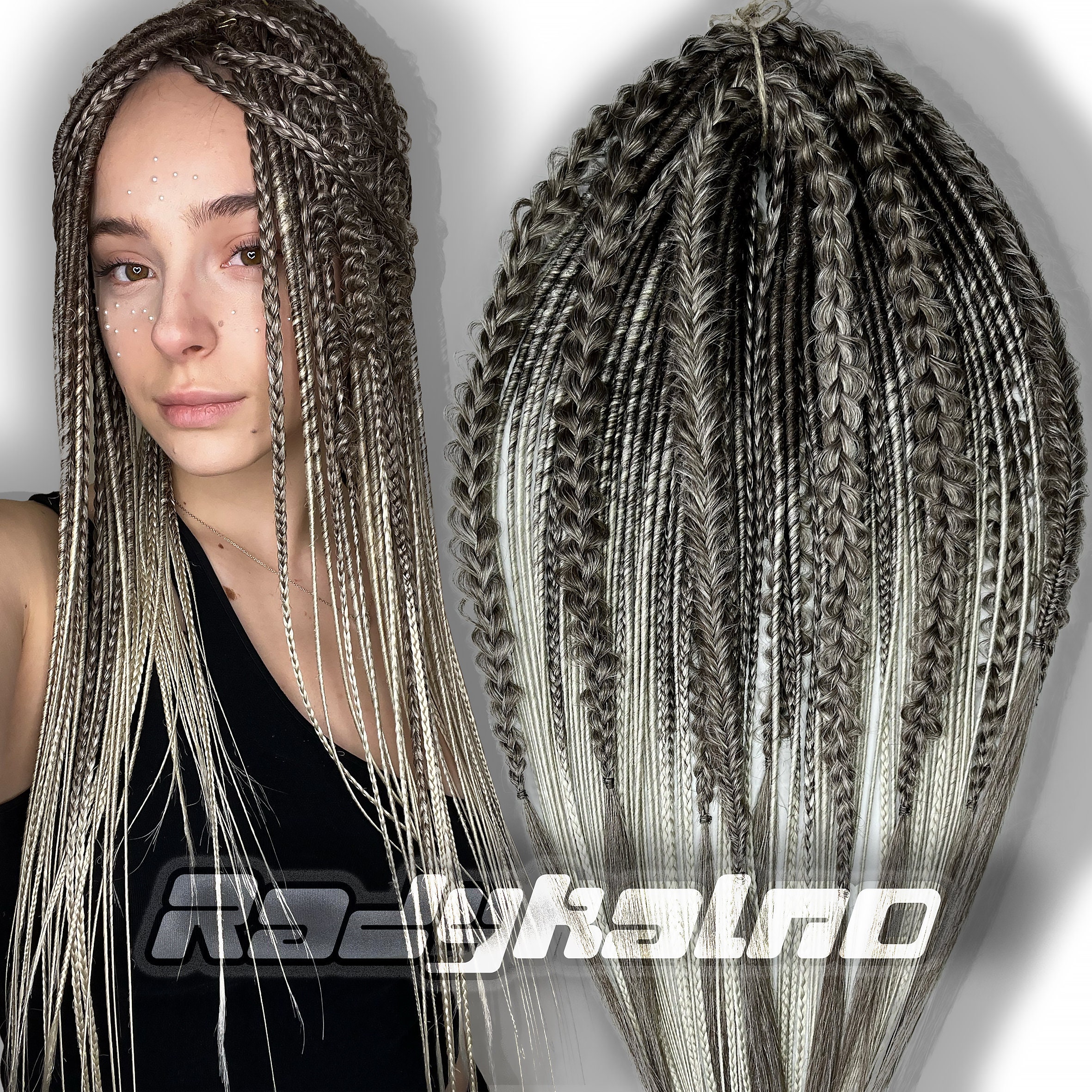 Ombre Dreadlocks With Braids Boho Mix With Textured Braids - Etsy