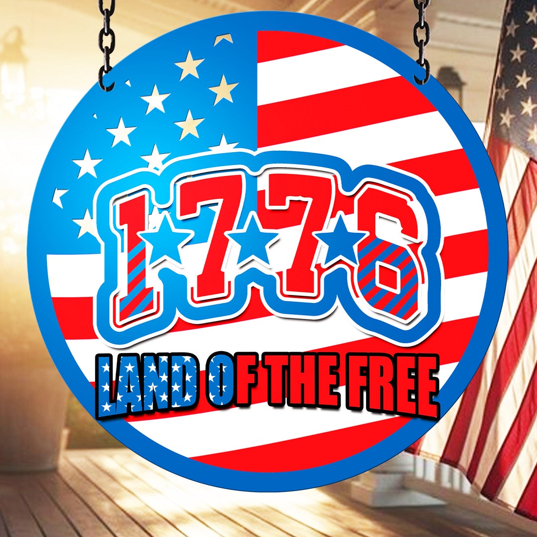 Land of the Free Metal Sign With Stake, Patriotic 1776 Wall Art, 1776 ...