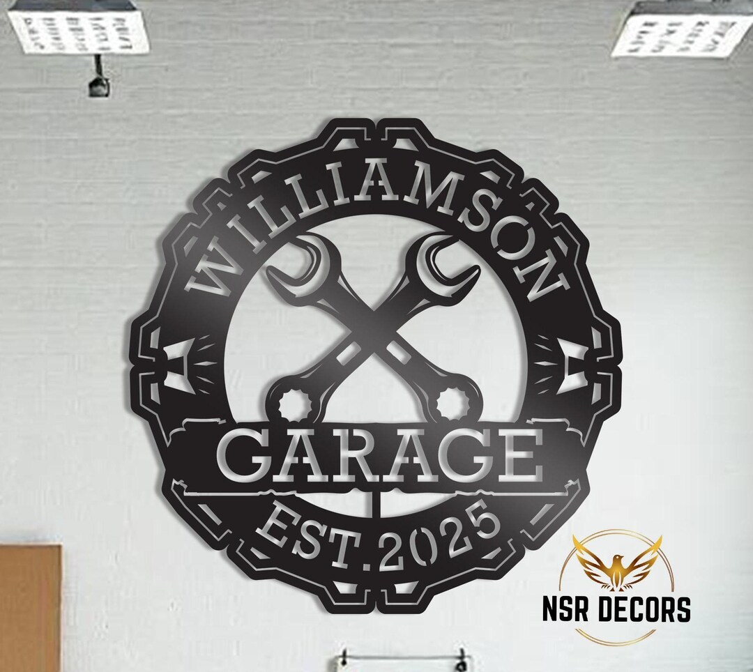 Personalized Garage Metal Sign, Mechanic Workshop Sign, Steel Garage ...