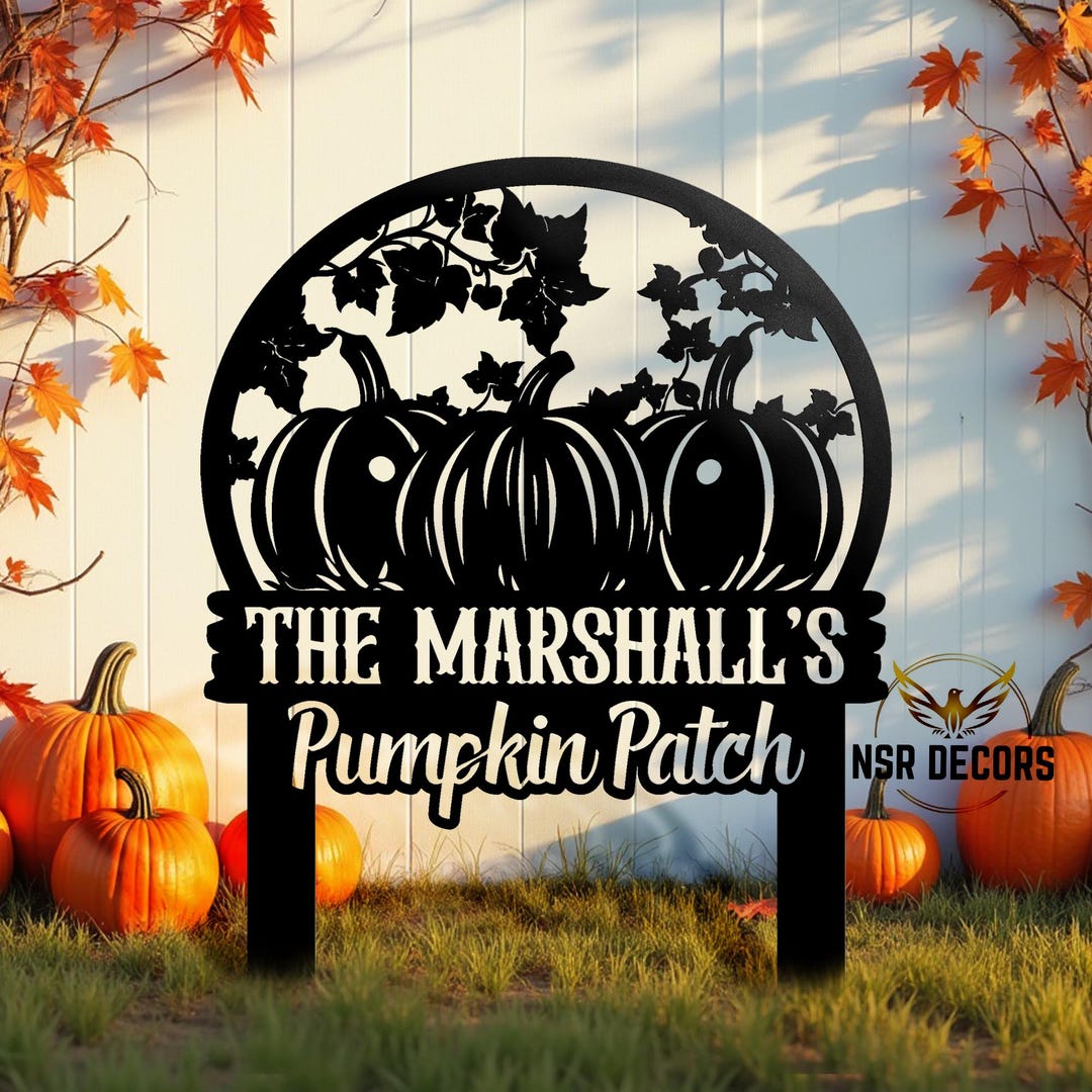 Personalized Pumpkin Patch Signs on Stake, Happy Fall Décor, Outdoor ...