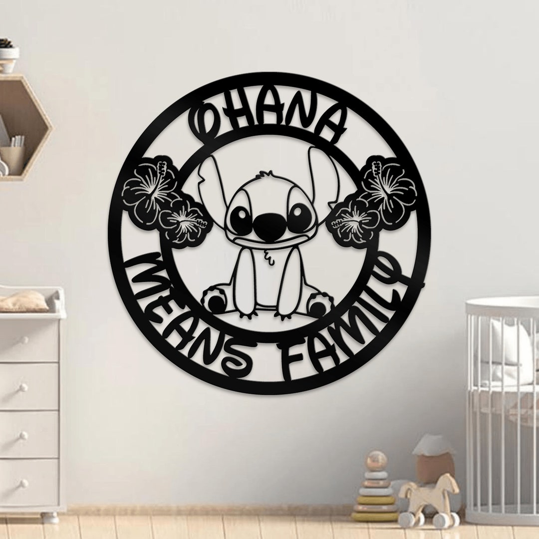 Ohana Family Metal Sign, Ohana Outdoor Sign, Stitch Sign, Disney Home ...