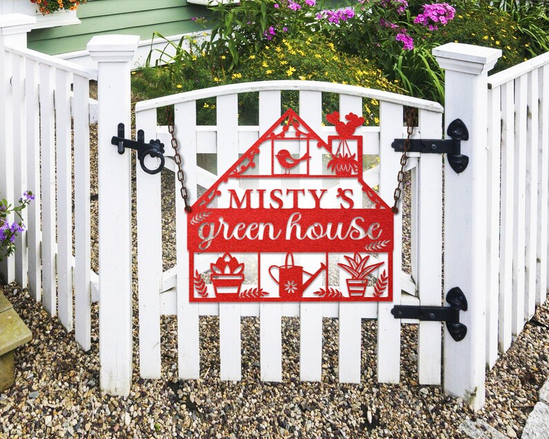 Custom Metal Hanging Garden Sign, Welcome to Our Garden , Memory Garden ... Custom Metal Hanging Garden Sign, Welcome to Our Garden , Memory Garden ...
