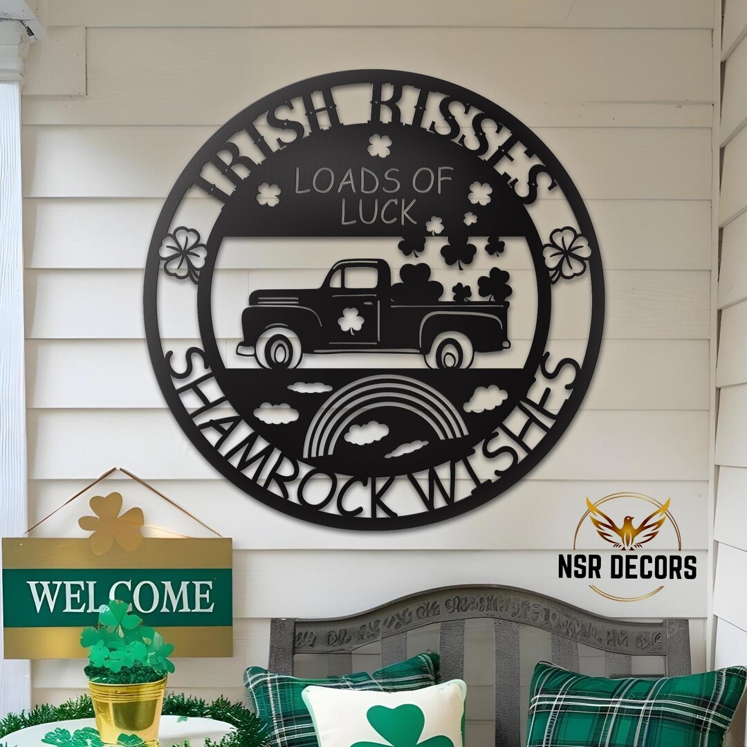 Loads of Luck Metal Sign: St Patrick's Day Shamrock Truck Decor - Etsy
