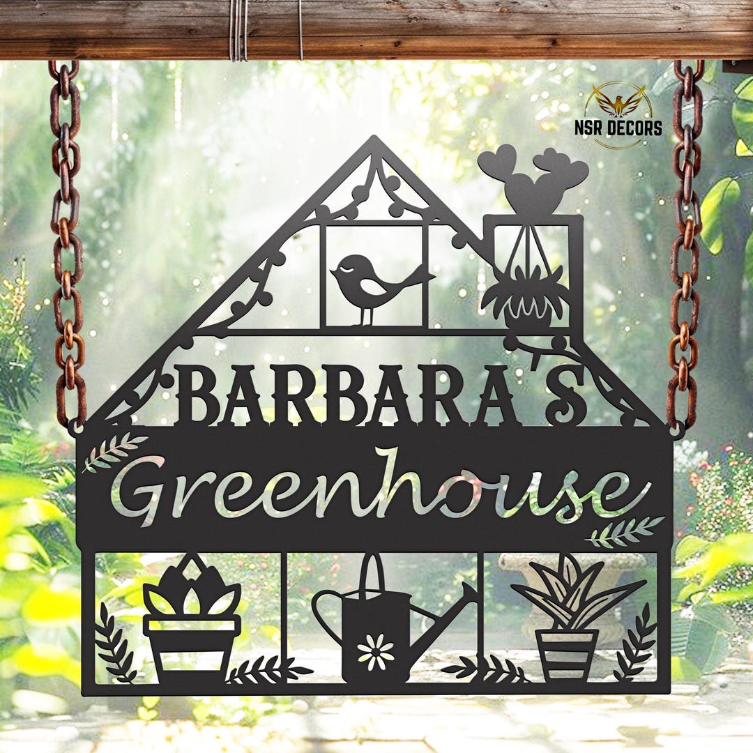 Personalized Greenhouse Metal Sign, Custom Garden Decor - Etsy