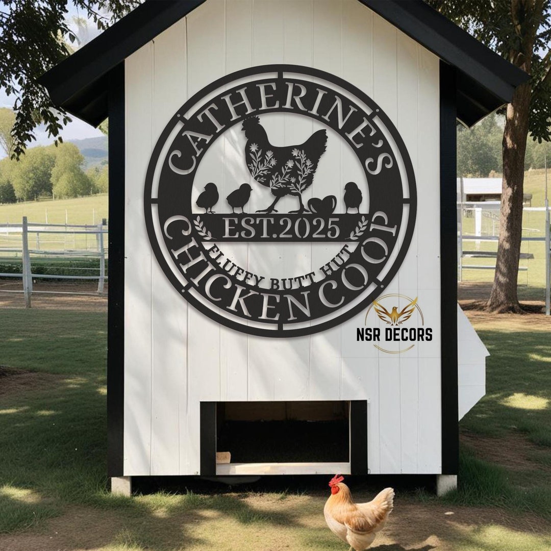 Custom Chicken Farm Metal Sign, Poultry Farm Coop Wall Art, Family Farm ...