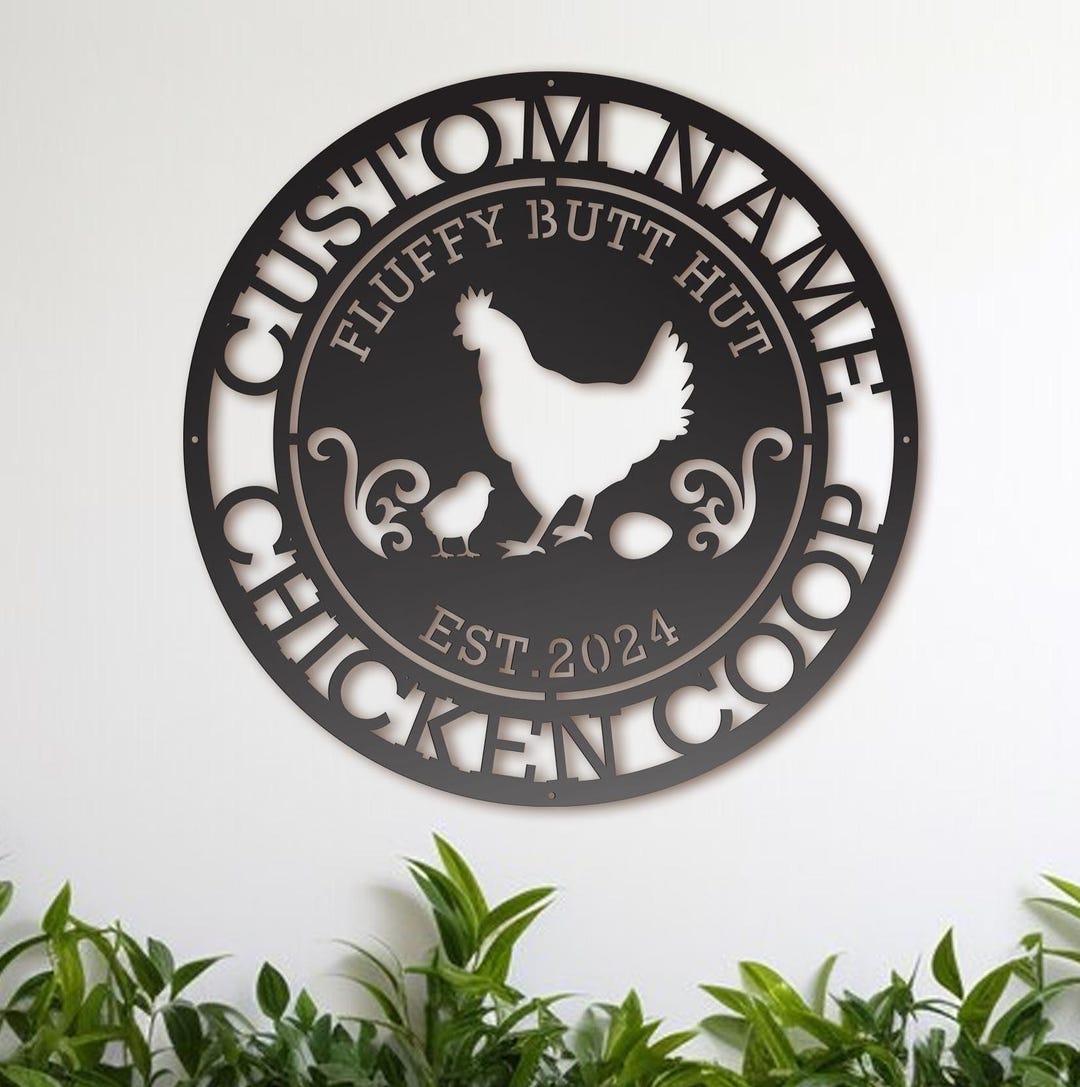 Customize Hen House Metal Sign, Farm Sign With Chicken, Poultry Sign ...