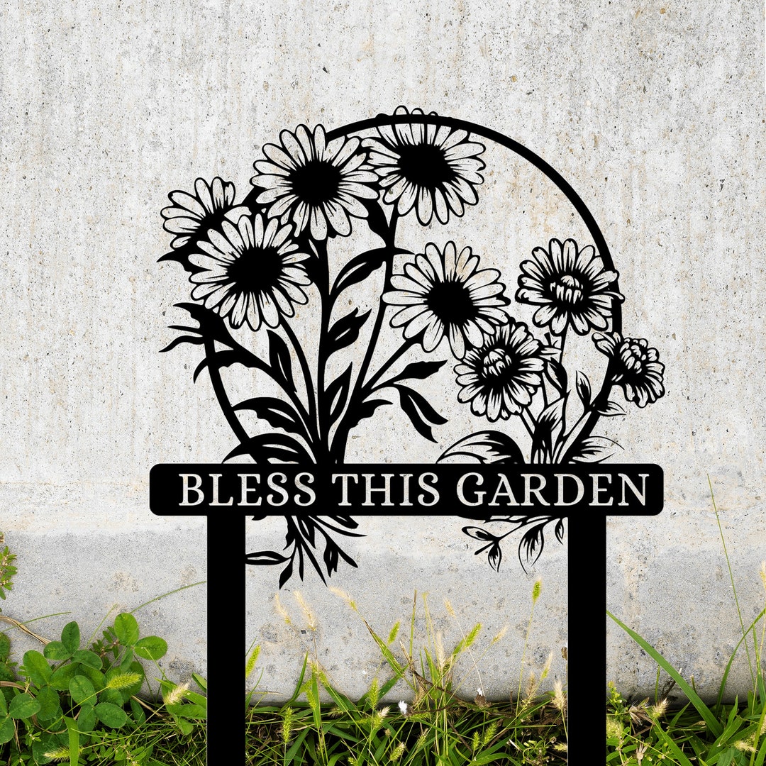 Custom Sunflower Garden Stake, Metal Garden Sign, Personalized Garden ...
