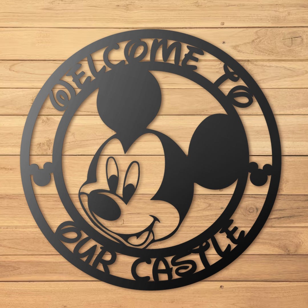 Disney Mickey Head Castle Decor, Family Room Welcome Sign, Welcome to ...