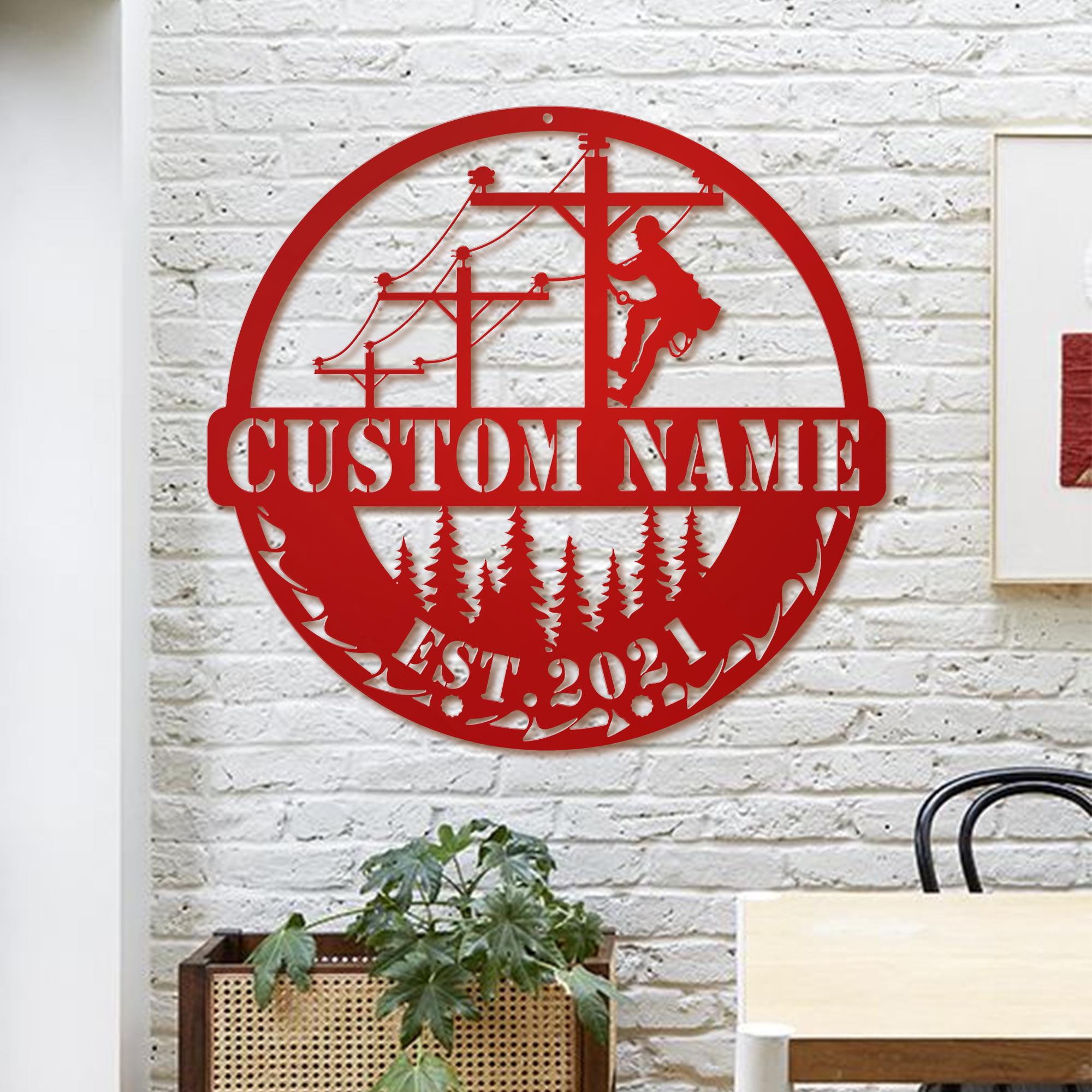 Lineman Metal Sign: Electrical Worker Gift, Power Pole Wall Art - Etsy