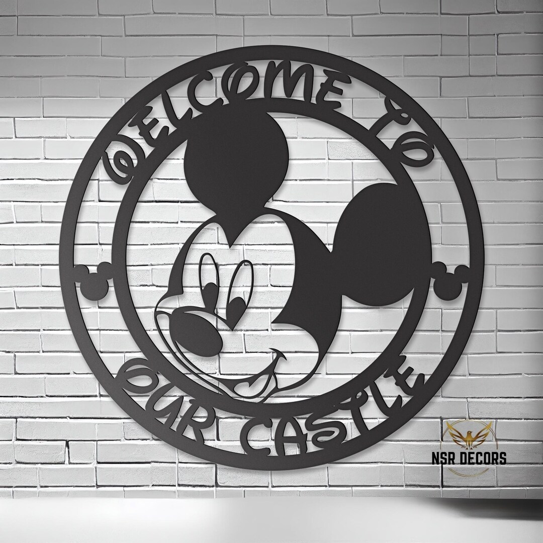 Disney Mickey Head Castle Decor, Family Room Welcome Sign, Welcome to ...
