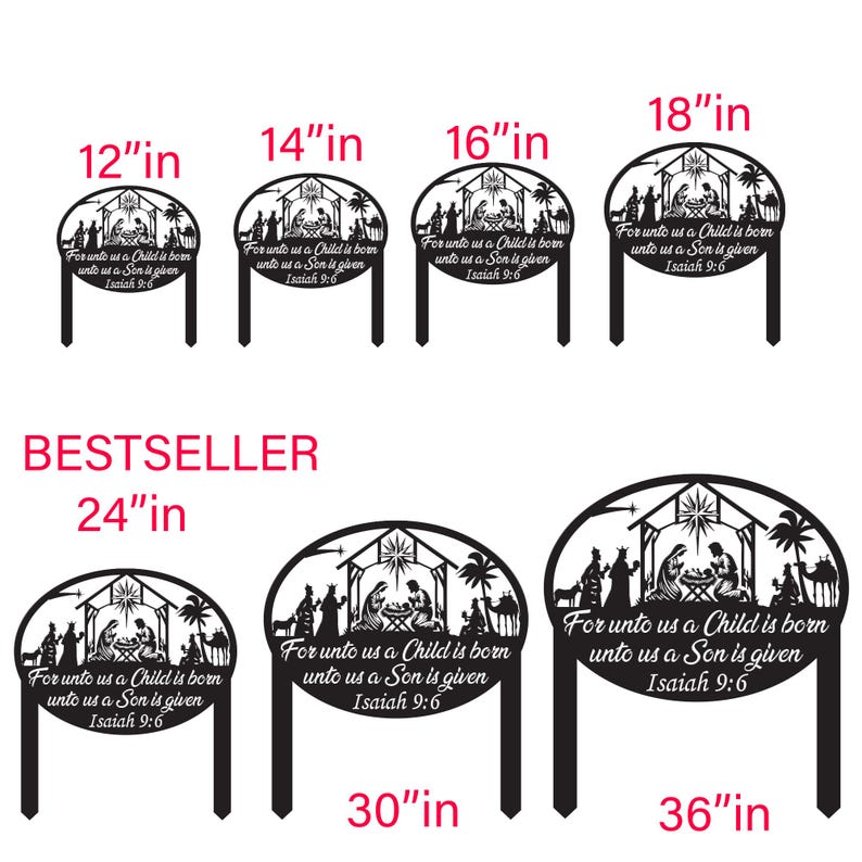 Metal Nativity Yard Stake: Outdoor Christmas Manger Scene Silhouette ...