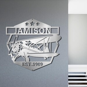 Custom Propeller Plane Metal Sign, Airplane Name Sign, Personalized ...