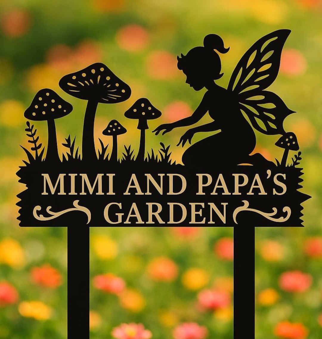 Custom Fairy Mushroom Garden Stake: Metal Yard Art Sign - Etsy