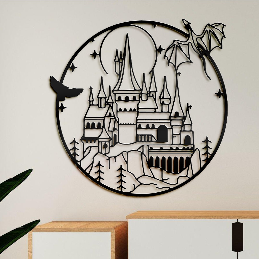 Wizards School Wood Wall Decor, New Home Wall Art, Fan Art, Magic ...