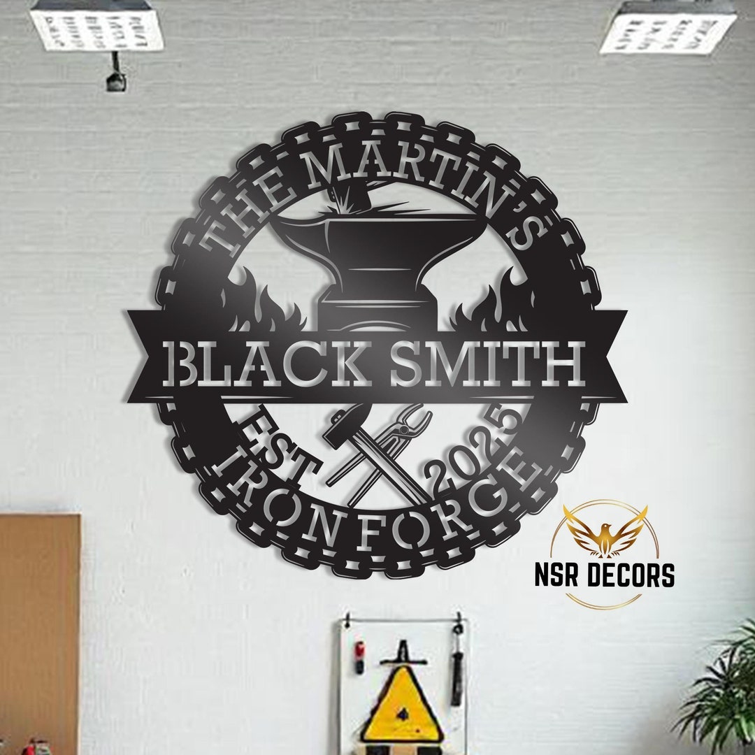 Personalized Blacksmith Metal Sign, Blacksmith Home Forge, Forged Metal ...