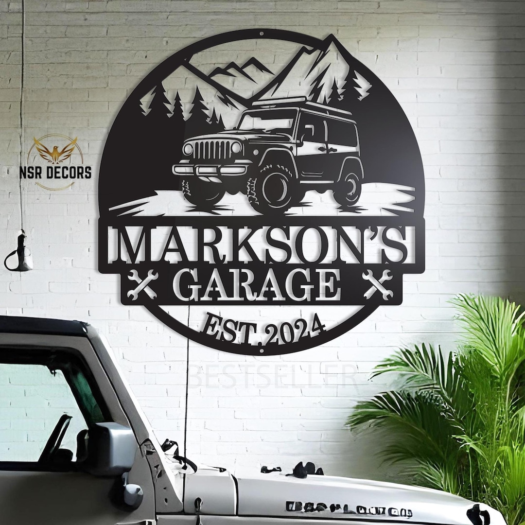 Custom Off-road Jeep Metal Décor, Personalized 4x4 Outdoor Sign, Rustic ...
