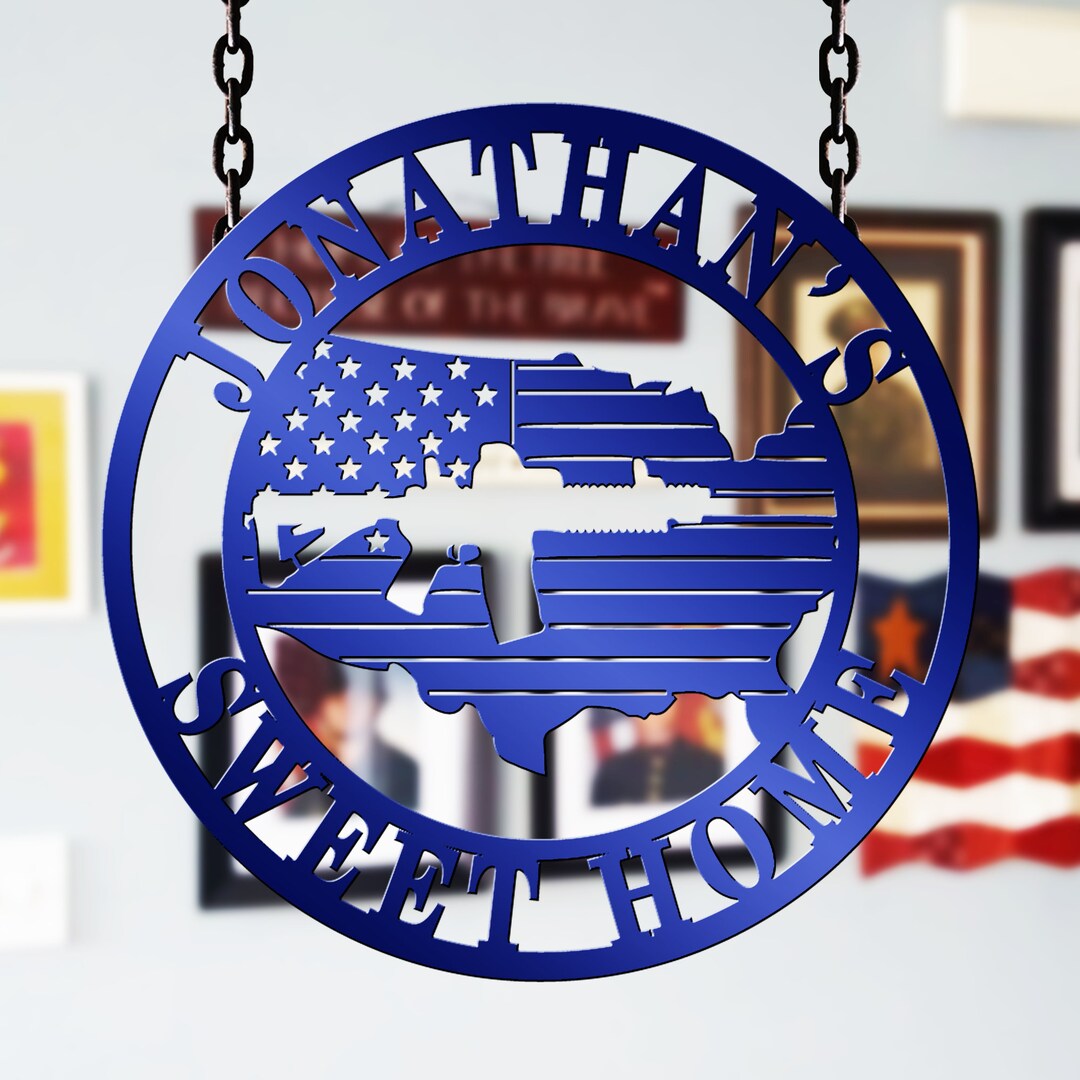 Personalized Gun Metal Sign, Gun Owner Gift, Mancave Décor, Punisher ...