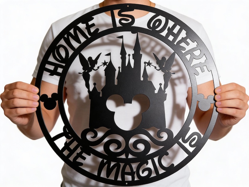 Mickey Castle Metal Wall Art, Home Magic Decor, Whimsical Fairy Tale ...